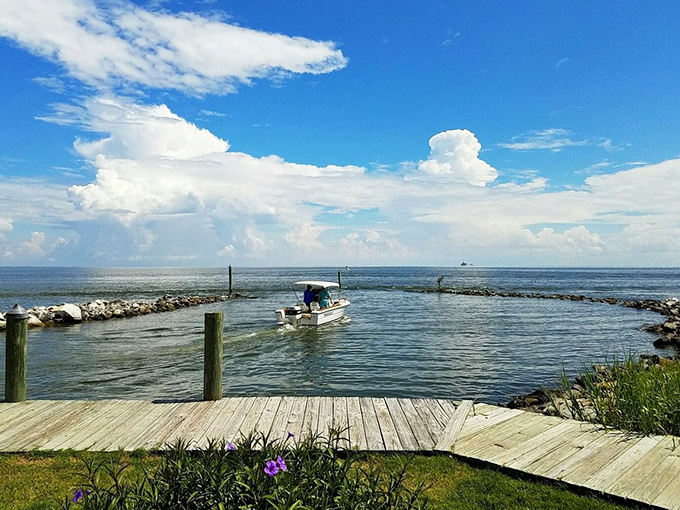 The rhythm of island life arrives with each small boat. This simple dock welcomes fishermen home with the day's catch and tomorrow's stories.