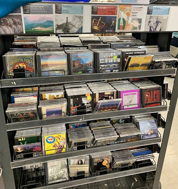 Musical memories stacked neatly in plastic. From Schumann to Grateful Dead&mdash;someone's discarded soundtrack might become your new favorite album.