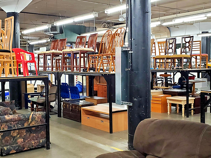 Chair paradise – where every sitting style from mid-century modern to "grandma's kitchen" gathers in a furniture reunion of epic proportions.