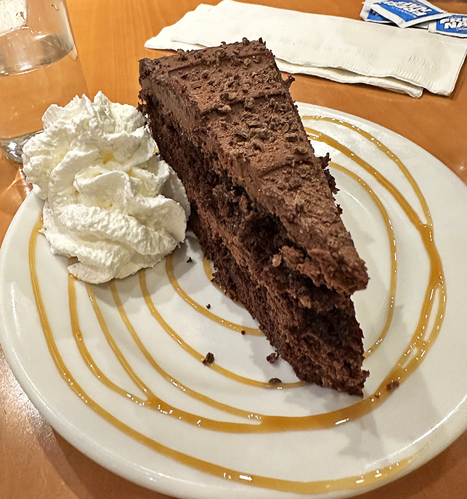 A slice of chocolate cake that doesn't need fireworks or sparklers&mdash;it lets its deep, rich decadence do all the talking.