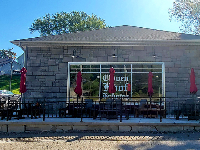 Cloven Hoof Brewing sits ready to refresh you with craft beer after a day of exploring, because lakeside towns understand proper priorities.