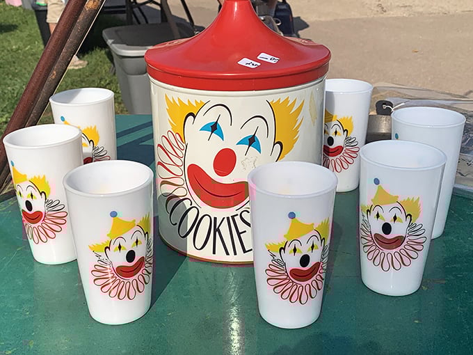 Cookie jar or childhood nightmare fuel? This vintage clown collection proves that yesterday's kitchenware had personality&mdash;perhaps a bit too much of it.