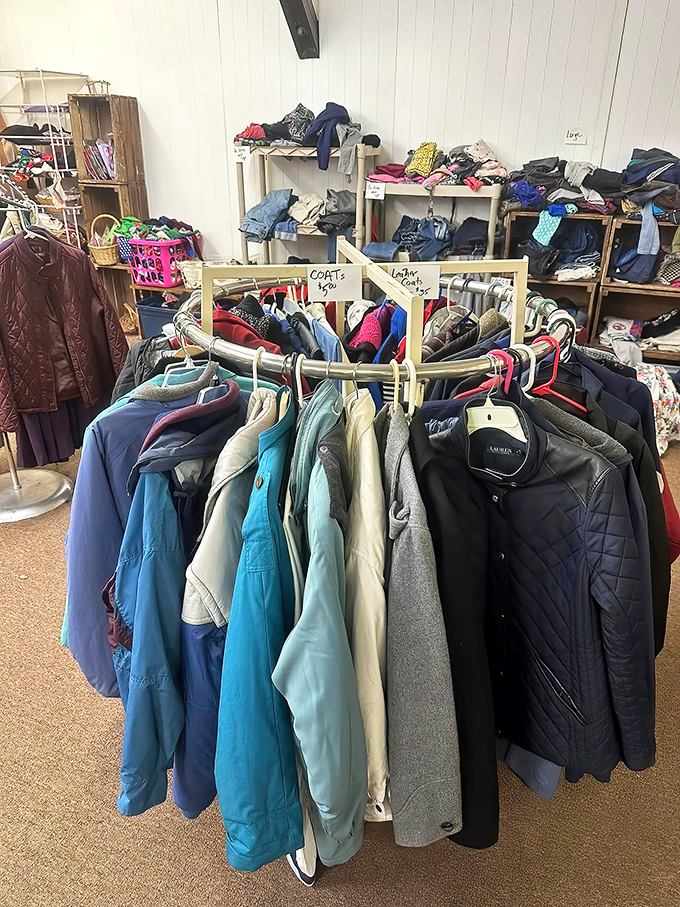 Winter is coming, but so are amazing deals on outerwear. This circular rack of jackets offers warmth with a side of style.