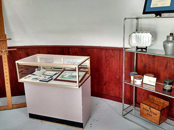 A mini-museum inside offers glimpses of the past, with artifacts and memorabilia telling the story of this beloved roadside icon.