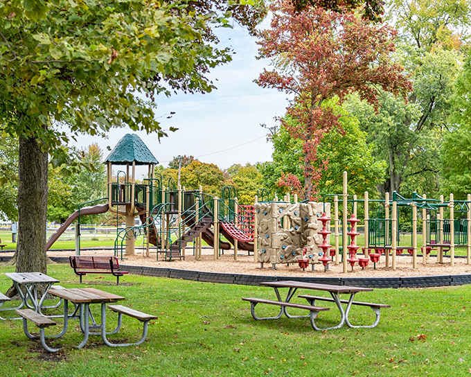 Conrad Park's playground equipment promises adventure for the young and young-at-heart &ndash; no WiFi needed for this kind of connection.