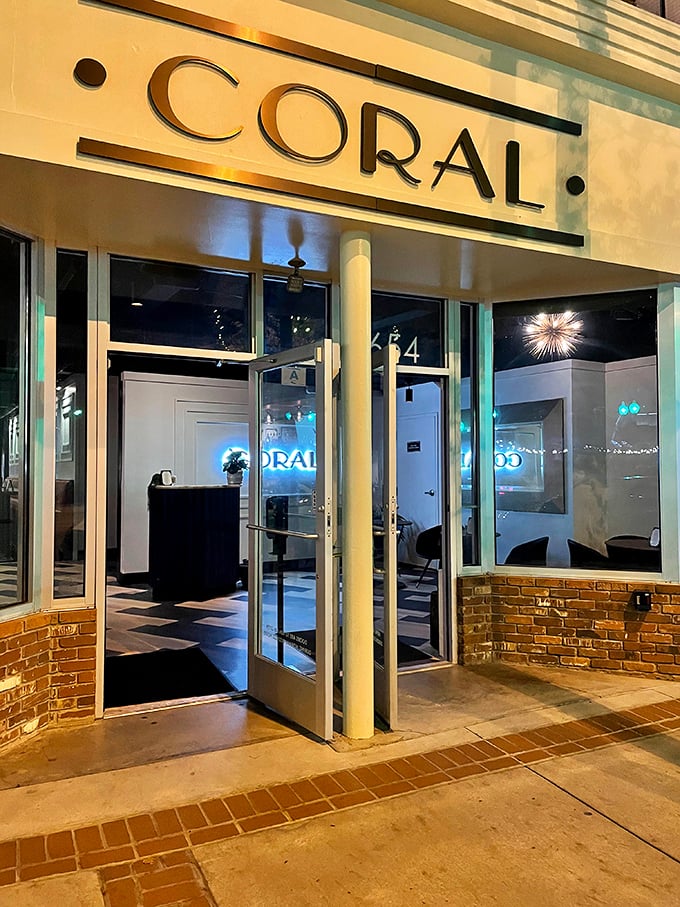 Coral restaurant's sleek entrance promises sophisticated dining experiences that rival big cities, without big-city prices or pretension.