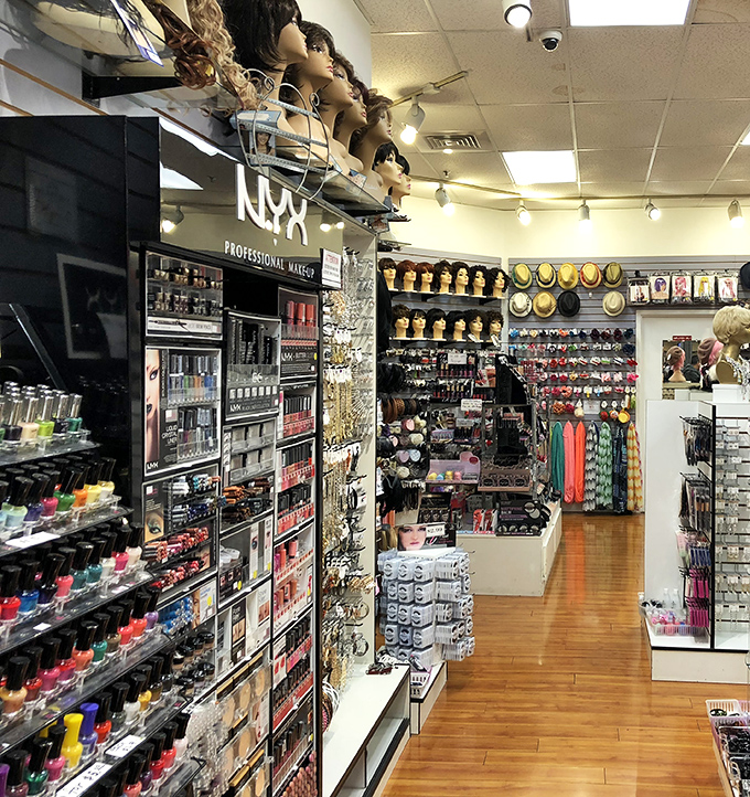 This beauty supply wonderland offers everything from professional makeup to statement wigs&mdash;transform yourself before heading back to the mall.