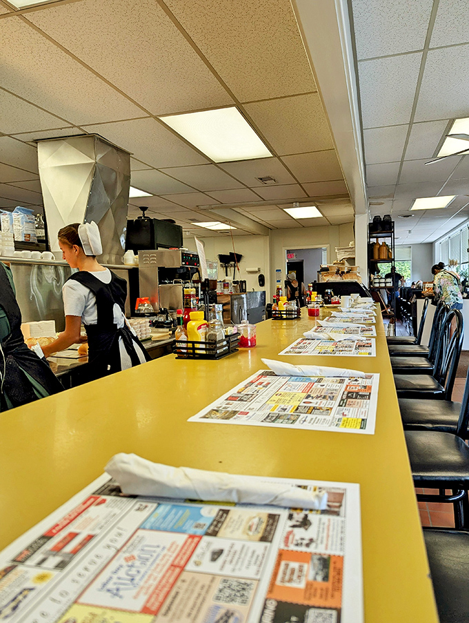 The counter seating offers front-row views of small-town America &ndash; where newspapers still matter and conversations happen face-to-face rather than screen-to-screen.