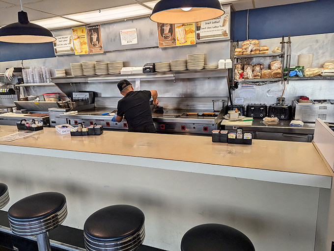 The grill&mdash;where breakfast dreams come true and the short-order cooks perform their morning symphony of sizzles and flips.