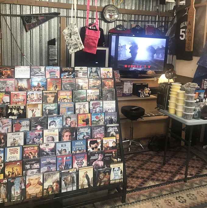 A DVD wall that's like Netflix before streaming&mdash;minus the monthly subscription and "are you still watching?" judgment.