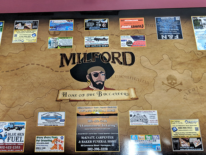 Milford's pirate heritage adorns the walls &ndash; a reminder you're in a town with stories to tell between bites of home-cooked goodness.