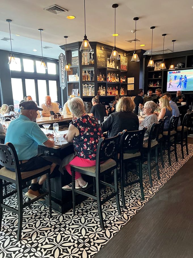 The bar area buzzes with the happy hum of people making memories over exceptional food and drink. Community in its most delicious form.