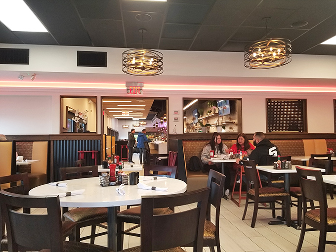 Every booth tells a story, every table holds memories. The dining room hums with the symphony of Jersey conversations.