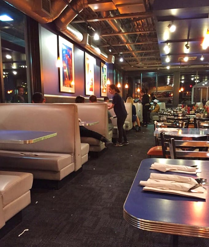 Classic diner booths where countless Minneapolis stories have unfolded over coffee and eggs. If these seats could talk...