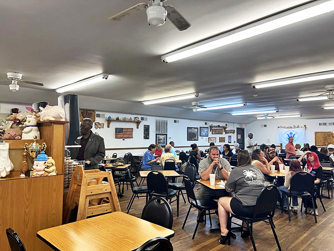 The dining room buzzes with the satisfied murmurs of locals who know they've made the right lunch decision. No Instagram posing, just serious eating.