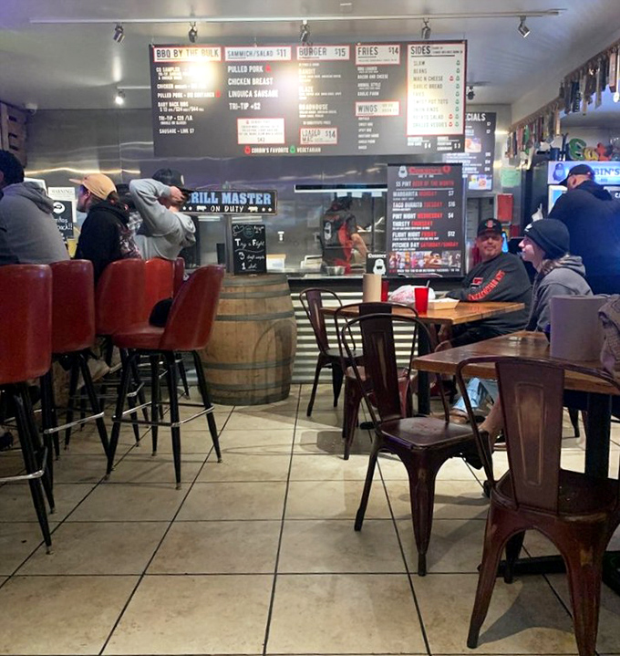 Locals settling in for a feast because once you discover this place, you become a regular real fast.