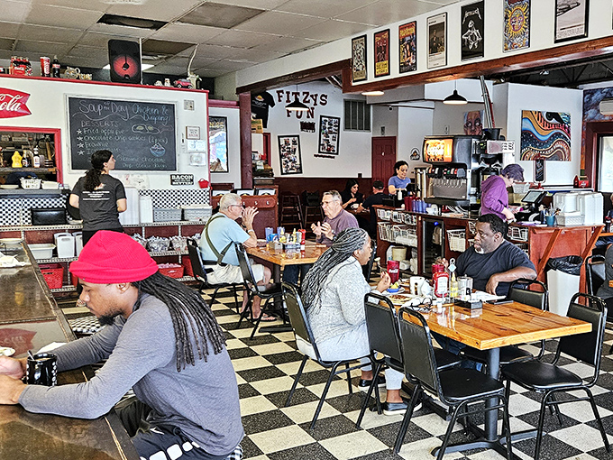The dining area buzzes with conversation and caffeine &ndash; a community gathering spot where strangers become friends over shared appreciation of gravy.