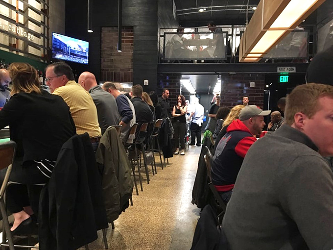 The universal language of barbecue brings together this happy crowd, united in their pursuit of smoky satisfaction.