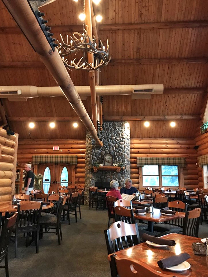 Antler chandeliers and stone fireplaces &ndash; this isn't just dinner, it's a mountain dining experience worth writing home about.