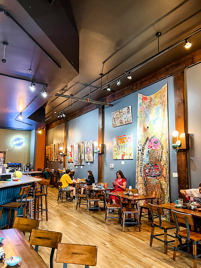 Artwork adorning the walls and thoughtful design details prove this isn't your average greasy spoon &ndash; it's a breakfast destination with character.