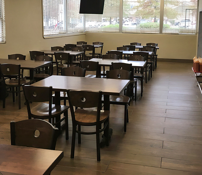 Simple tables and chairs that have hosted countless conversations, celebrations, and first bites of legendary chicken. No fancy tablecloths needed here.