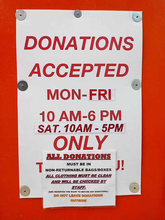 The donation rules &ndash; where the circle of thrifting begins and the community's generosity keeps the shelves stocked.