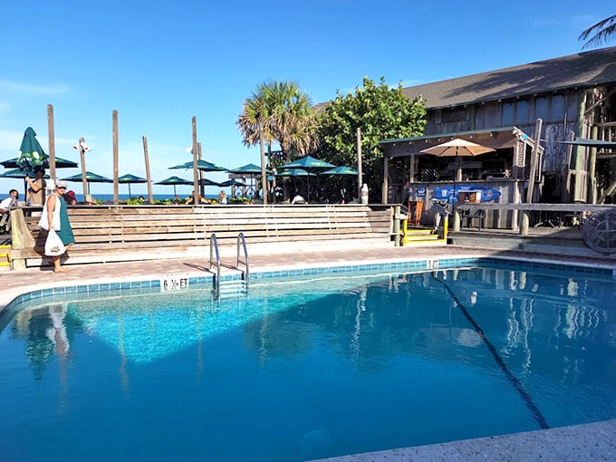 The Driftwood Inn's poolside paradise offers that perfect Florida moment &ndash; sunshine, blue water, and not a care in sight.