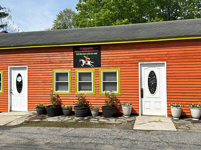 El Nopalito's bright orange exterior promises Mexican food in a building with more personality than most people's entire wardrobes combined.