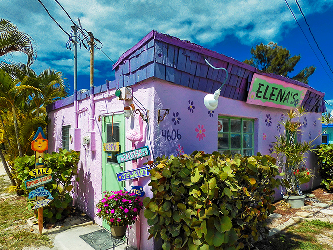 Elena's pink cottage shop is what happens when a building drinks too much Key West Kool-Aid&mdash;and we're absolutely here for it.