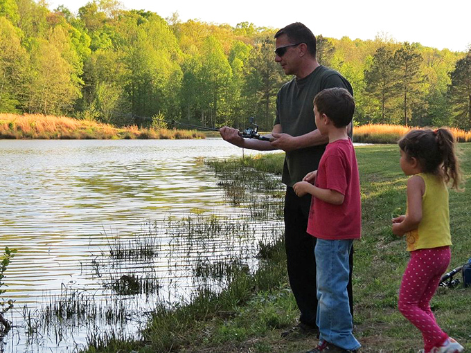 Family fishing in Tennessee &ndash; where "catching dinner" and "making memories" become the same wonderful activity.