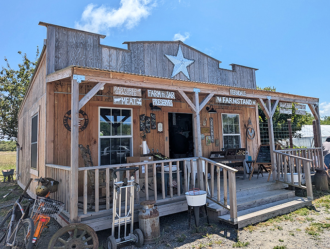 This rustic farmstand doesn't just sell produce—it sells the fantasy that we all secretly harbor about quitting our jobs to grow heirloom tomatoes.