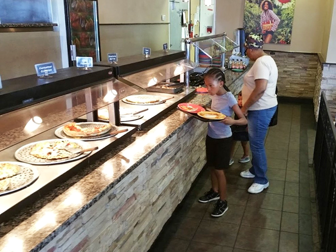 A buffet line that promises more delicious options than there are minutes in your lunch break. Choose wisely, my friends.