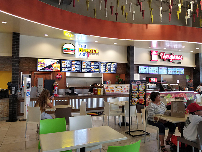 The food court offers a perfect blend of American classics and border-region favorites, because serious shopping requires serious refueling between bargain victories.
