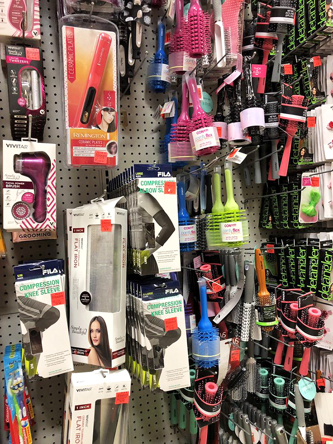 Beauty tools and grooming gadgets that would cost triple elsewhere hang like ripe fruit, ready to be plucked by savvy shoppers with good hair days ahead.