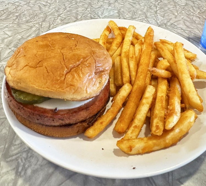 The fried bologna sandwich with fries&mdash;Midwest comfort on a plate that doesn't need a filter to look appetizing or a fancy description to taste amazing.