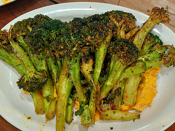 Broccoli so perfectly charred it could convert vegetable skeptics. Proof that side dishes deserve the same respect as the main attraction.