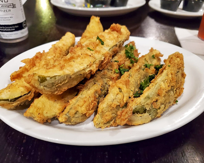 Fried pickle spears that deliver that perfect pucker-crunch combination&mdash;like a flavor high-five for your taste buds.