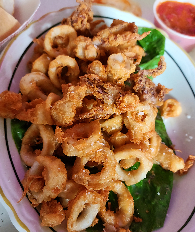 Calamari that doesn't need fancy plating or pretentious sauces&mdash;just a perfect golden crunch and a side of marinara for dipping.
