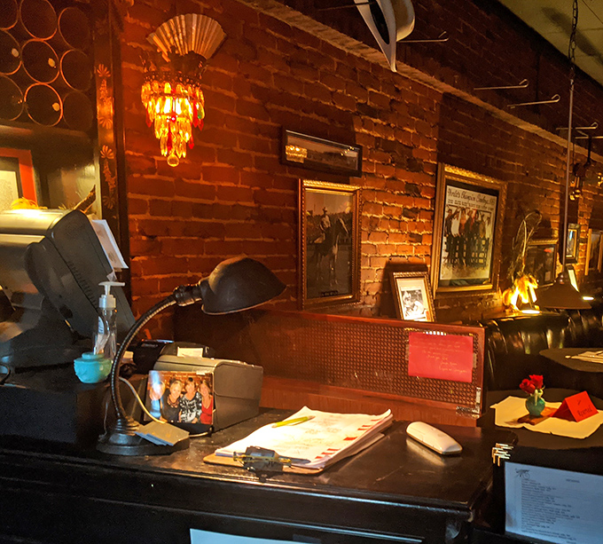 Even the host station tells a story, with warm lighting and vintage photographs promising the authenticity that awaits beyond.