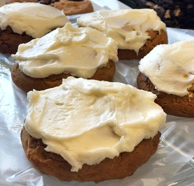 Frosted pumpkin cookies that taste like fall wrapped in cream cheese icing &ndash; comfort food that somehow improves your day with just one bite.