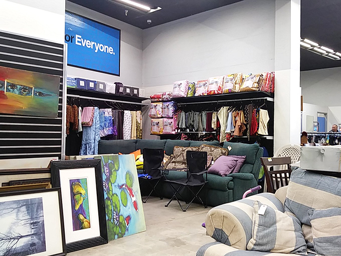 Furniture staging that tells a story. That teal couch has witnessed conversations you can only imagine in its previous life.
