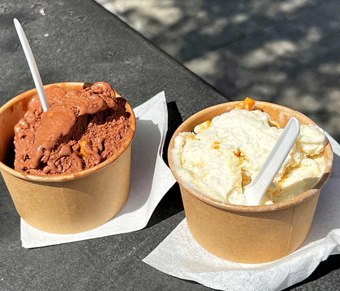 Two scoops of gelato&mdash;one chocolate, one vanilla&mdash;sitting in the sunshine like old friends catching up after a long separation.