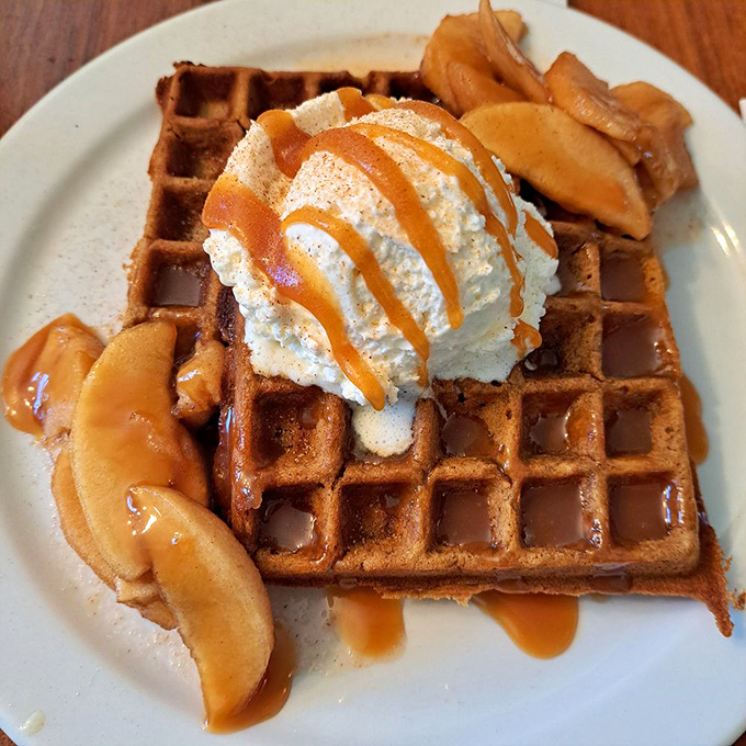 These vanilla bean waffles with caramelized bananas and whipped cream aren't breakfast&mdash;they're what dreams are made of.