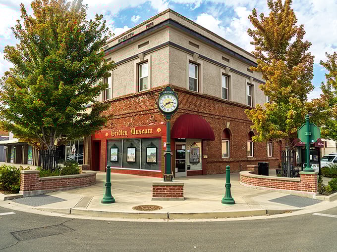 The Gridley Museum stands proudly on the corner, its brick fa&ccedil;ade and vintage clock preserving stories that Amazon can't deliver.