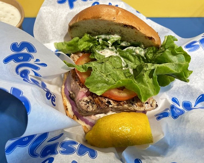 A sandwich that makes you want to write thank-you notes to the ocean&mdash;fresh fish, crisp lettuce, and just enough sauce to make magic happen.