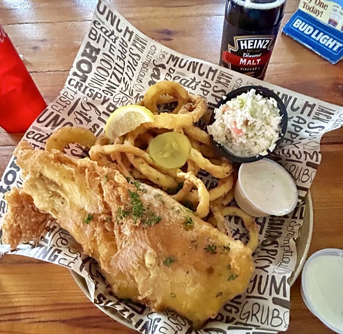 Fish and chips done right, with flaky haddock and perfectly crispy fries that'll transport you straight to comfort.