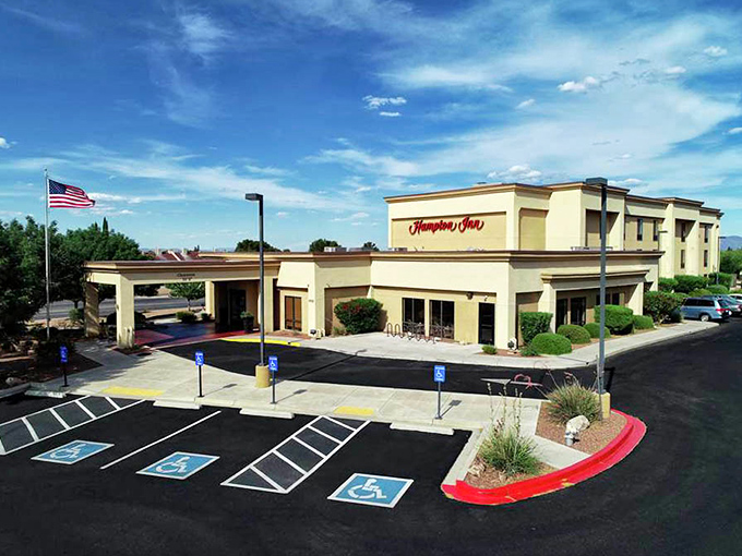 The Hampton Inn stands ready to welcome visitors, its desert-toned architecture blending harmoniously with Sierra Vista's natural palette.