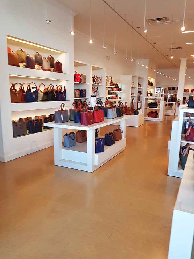 Handbag heaven arranged like a candy store for grown-ups &ndash; sweet deals without the sugar crash.