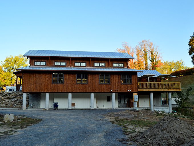This rustic wooden structure blends Appalachian building traditions with modern sustainability&mdash;much like Lewisburg itself.