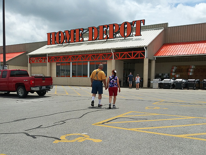 Home Depot's familiar orange sign welcomes weekend warriors and professional contractors alike to the cathedral of DIY possibilities.